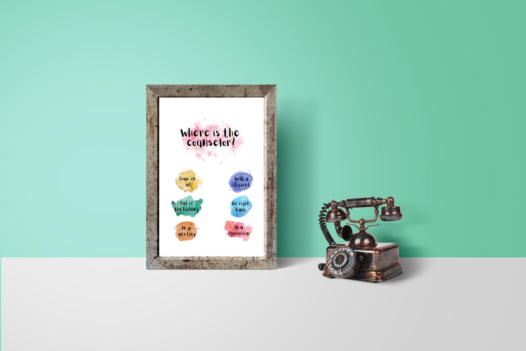 School Counselor Office Sign Decor Watercolor - Etsy