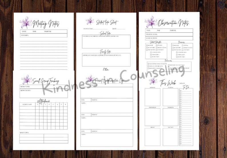 School Counselor Documentation Pack - Etsy