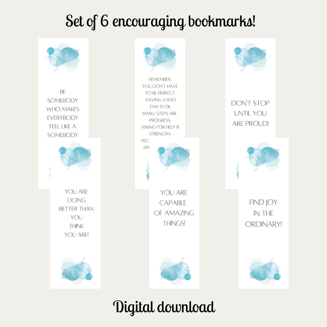 Encouraging Bookmark Set #2 - Student or Staff Gifts, Classroom ...