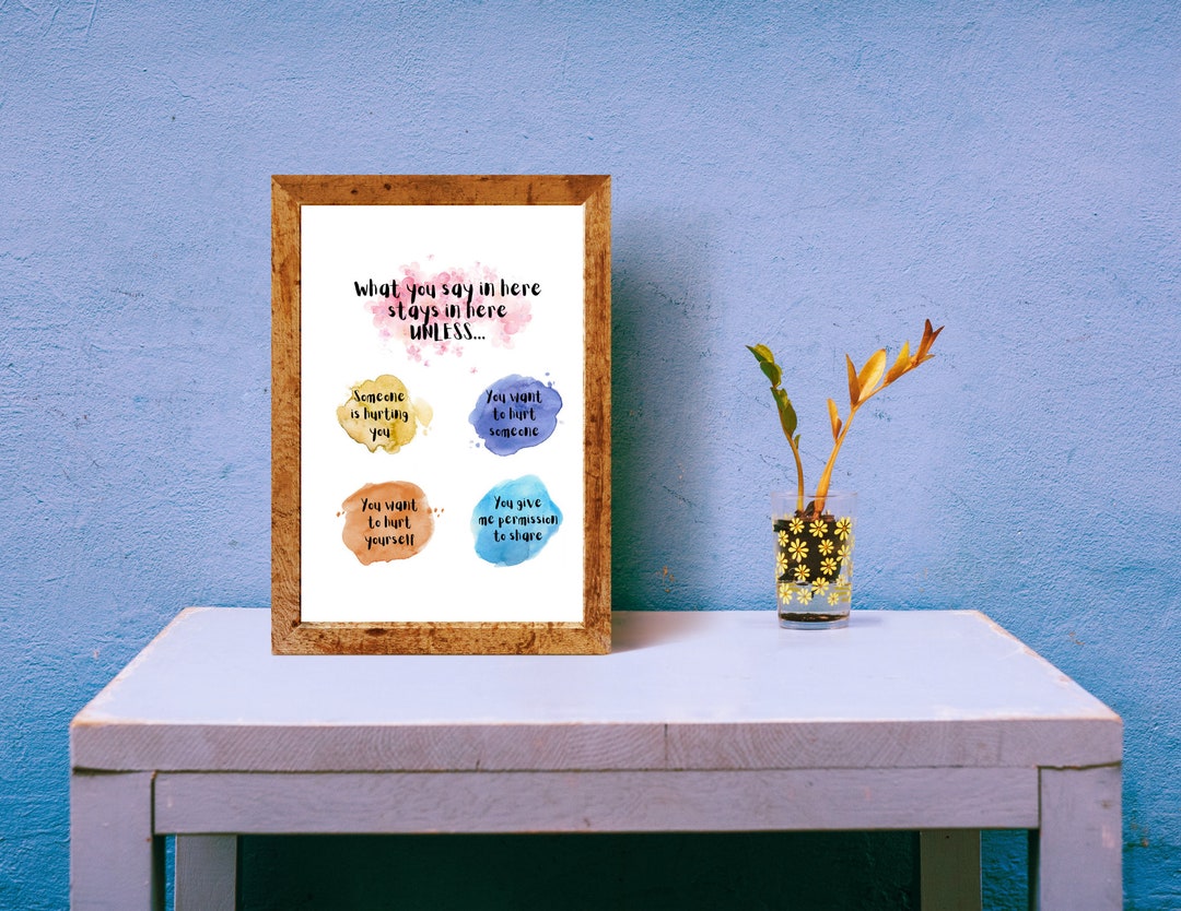 School Counselor Office Sign Confidentiality Watercolor - Etsy