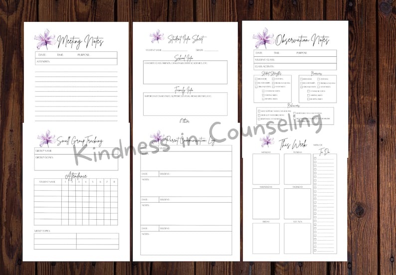 School Counselor Documentation Pack - Etsy