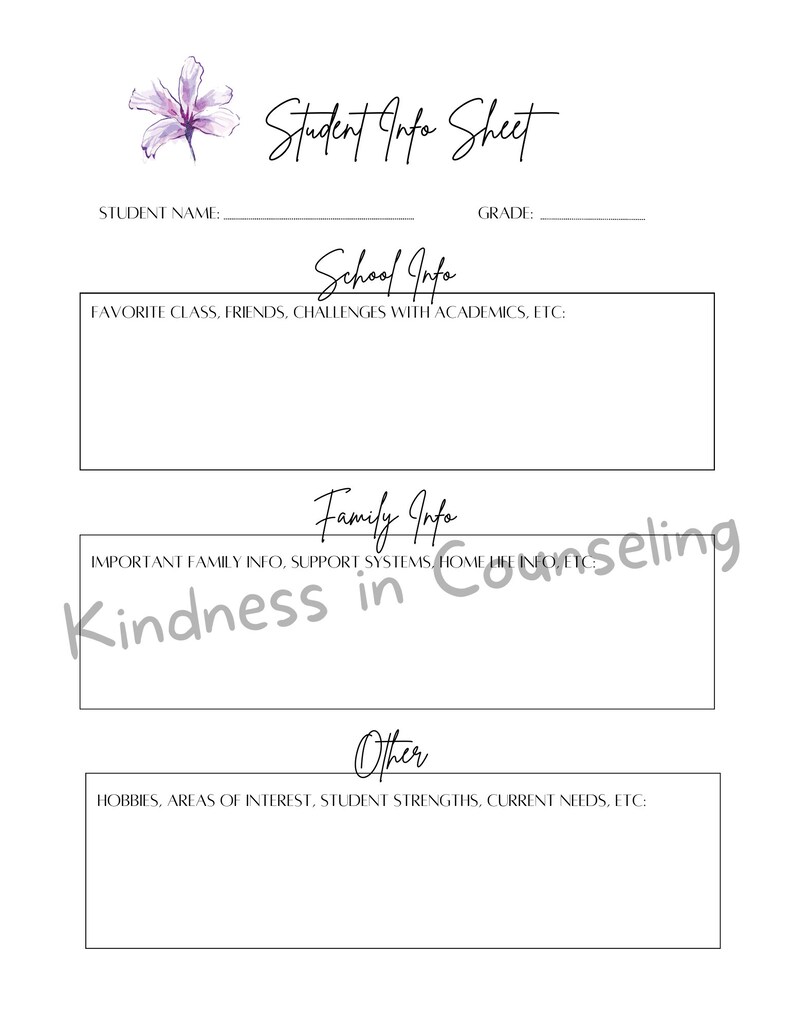 School Counselor Documentation Pack - Etsy