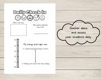 Daily Check in Worksheet - Etsy