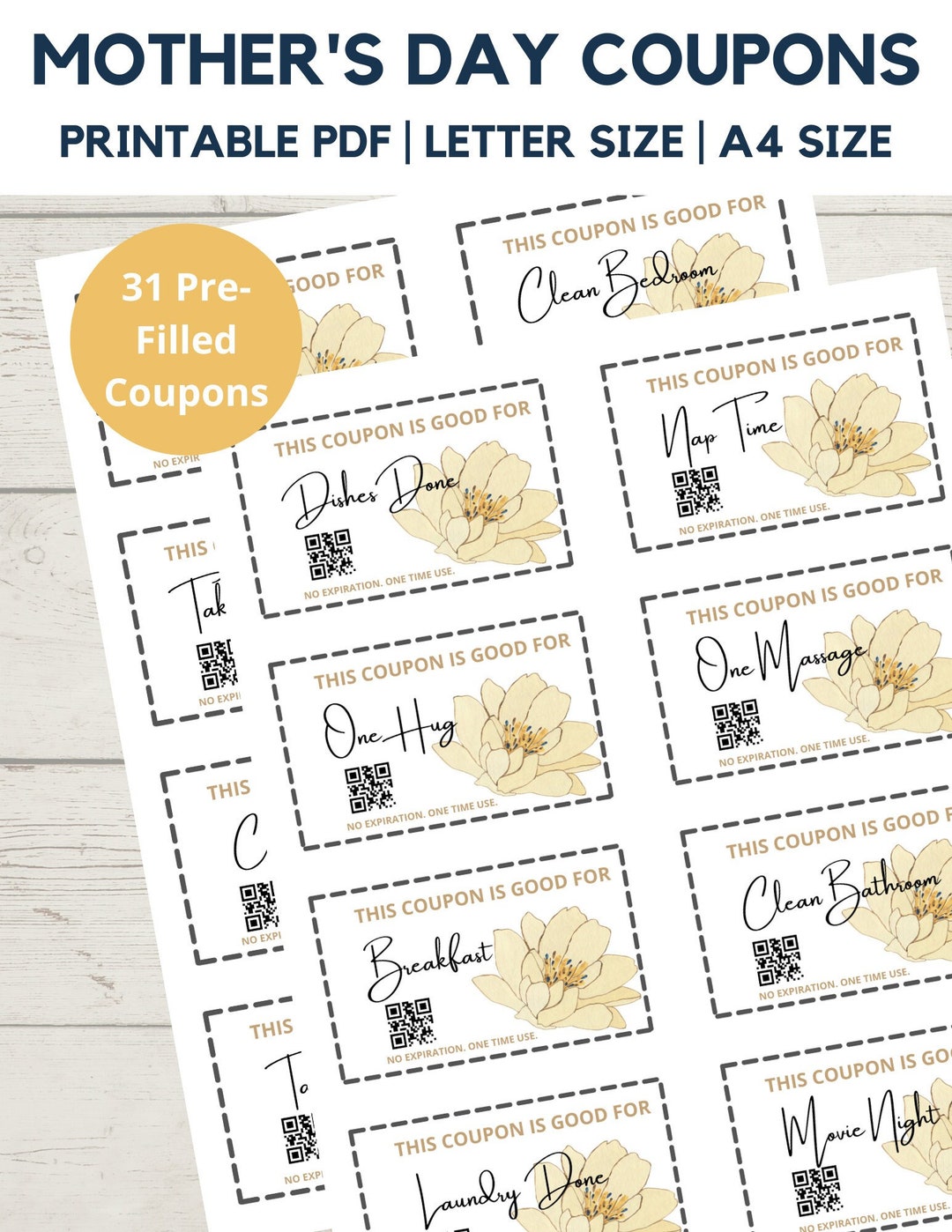 Mother's Day Coupon Book Printable Mother's Day Gift Coupon Book for ...