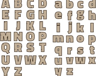 Brown Wood Font - Etsy