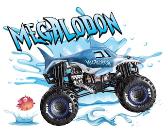 Megalodon Monster Jam Invitation - Etsy