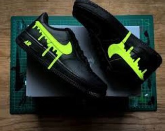 Black Air Force 1 Custom - Etsy
