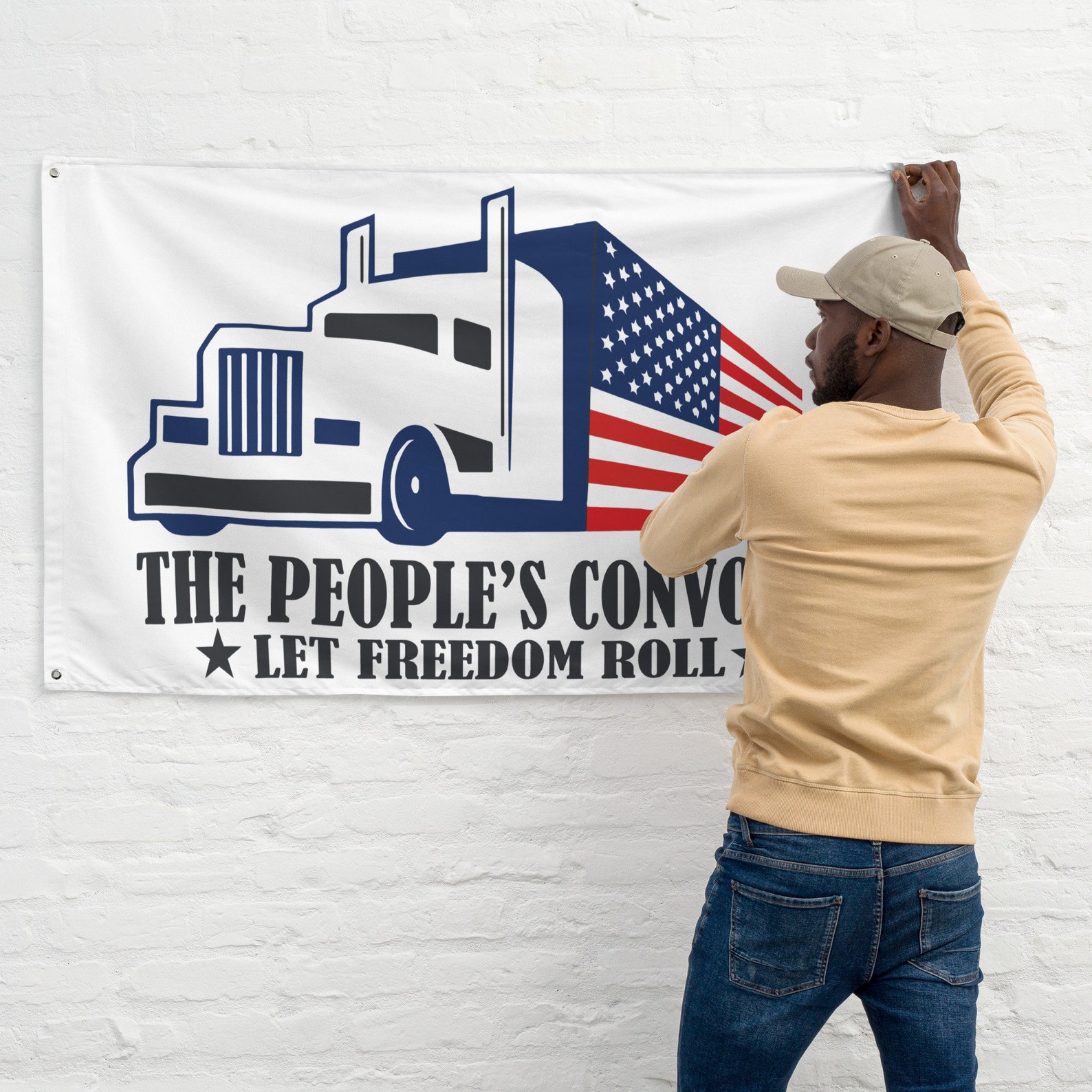 The Peoples Convoy, Let Freedom Roll: Flag (grommeted) - Etsy