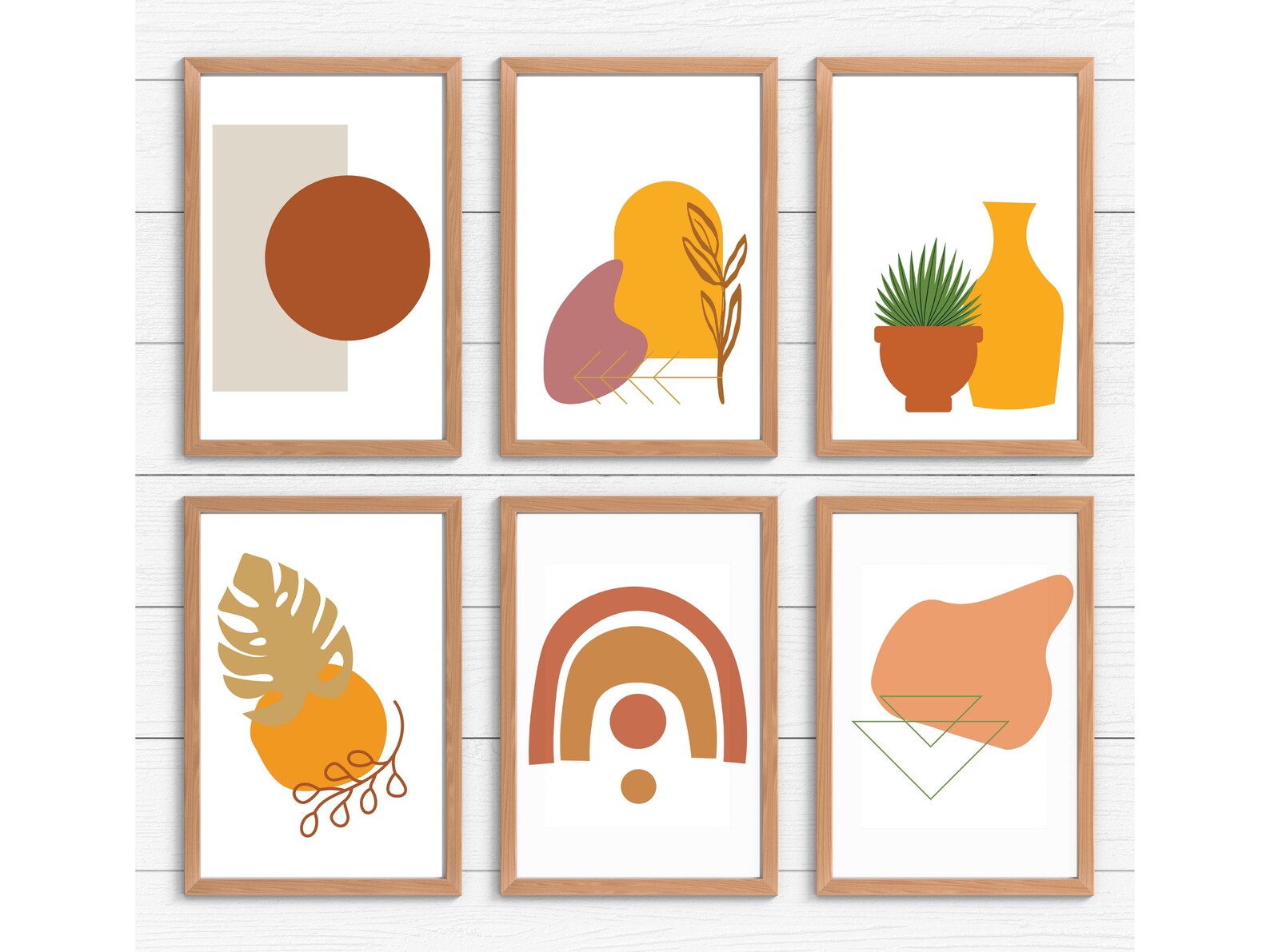 Boho Abstract Gallery Art Set of 6 Modern Abstract Posters - Etsy