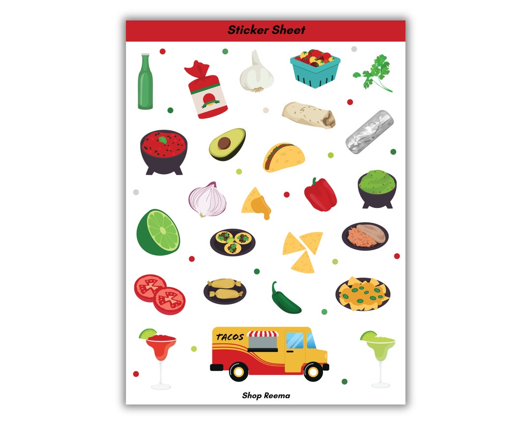 Taco Truck Sticker Sheet, Bullet Journal Stickers - Etsy