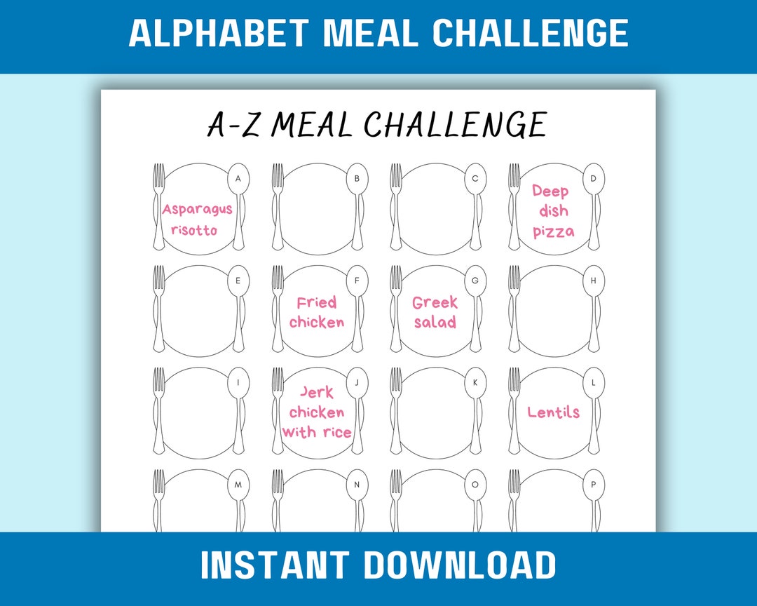 Alphabet Challenge, Food Journal, Alphabet Meal Challenge, Cooking ...