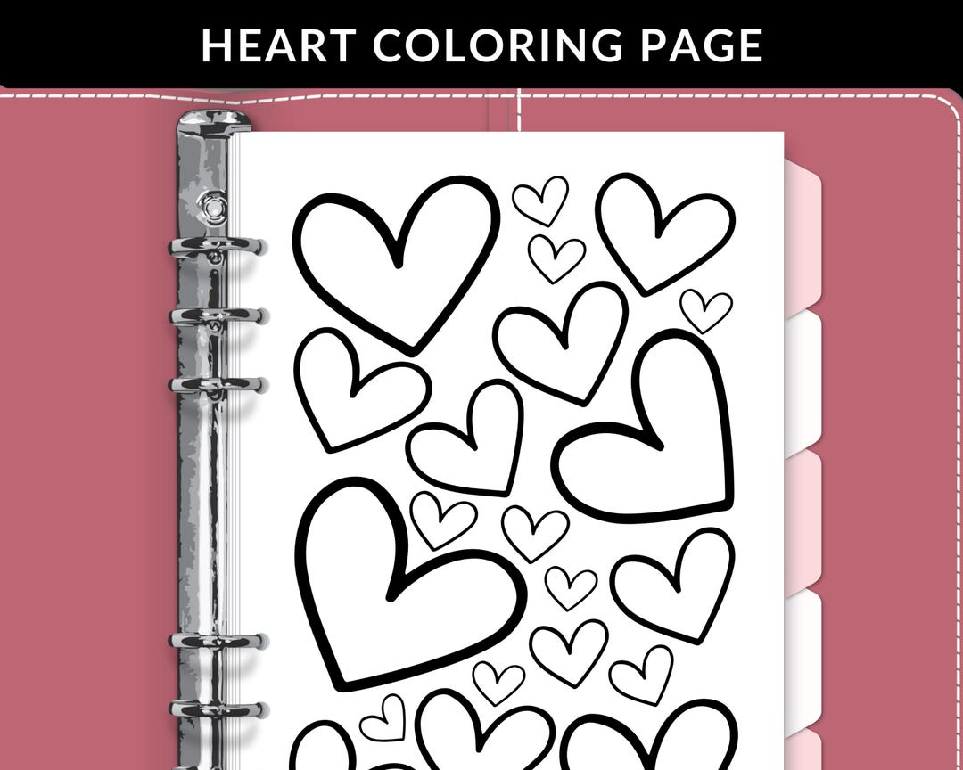 Simple Heart Coloring Page, A5 Journal Insert (PDF Pattern) - Etsy