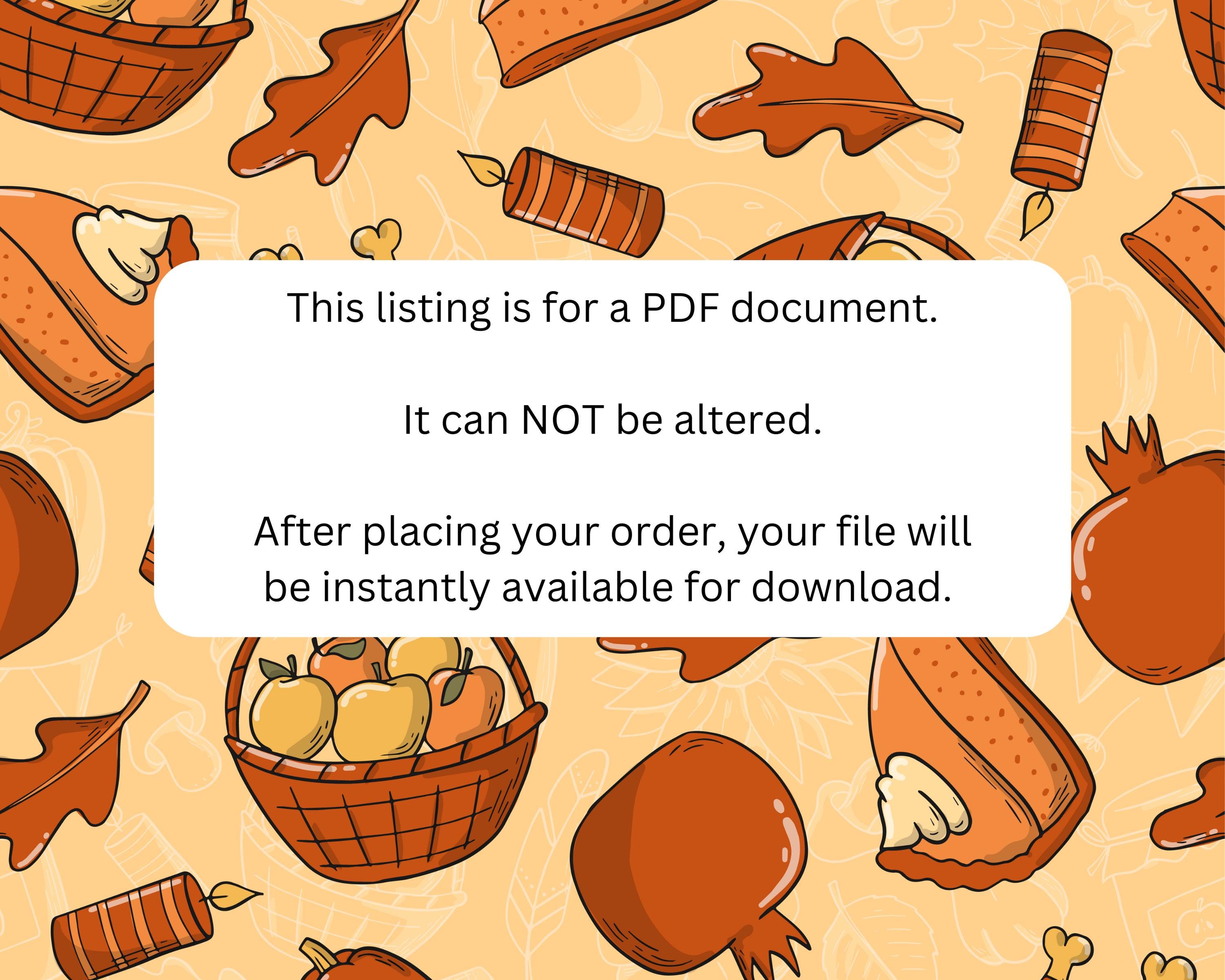 Thanksgiving Scavenger Hunt With Cards, Fall Scavenger Hunt Activity ...