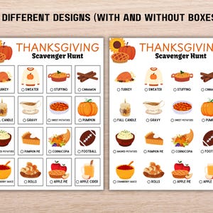 Thanksgiving Scavenger Hunt With Cards, Fall Scavenger Hunt Activity ...