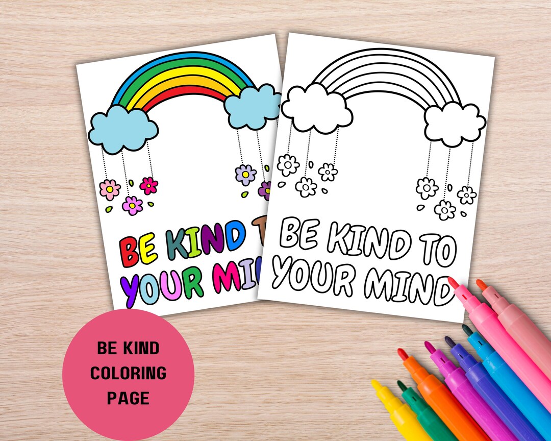 Mental Health Coloring Page Printable, Relaxing Easy Coloring Page ...