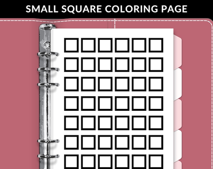 Square Coloring Page for A5 Journal, Simple Printable Coloring Page for ...