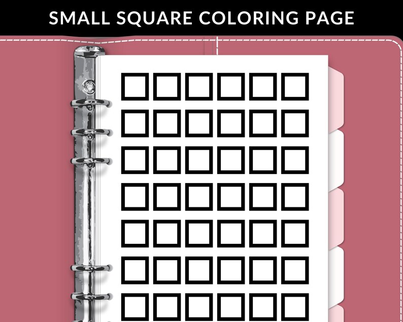 A5 Journal Square Coloring Page, Simple Beginner Design (PDF Pattern ...