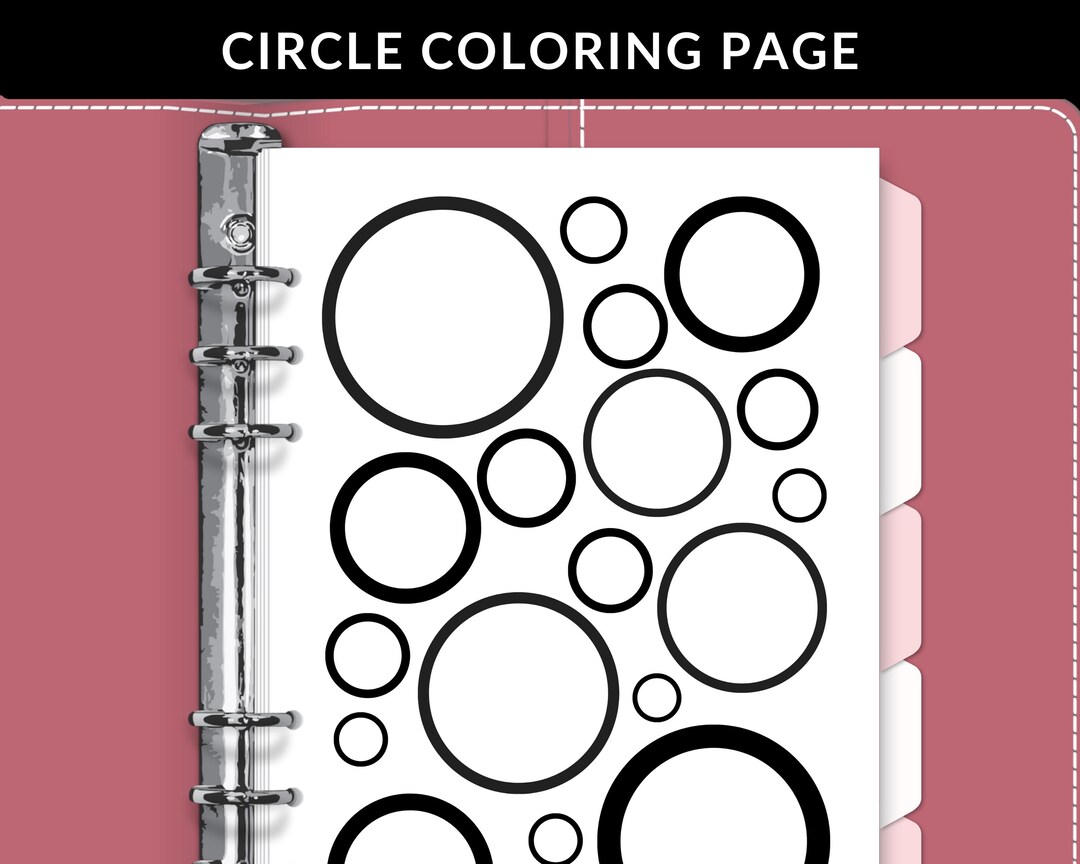 Easy Coloring Page for A5 Journal, Simple Printable Circle Coloring ...