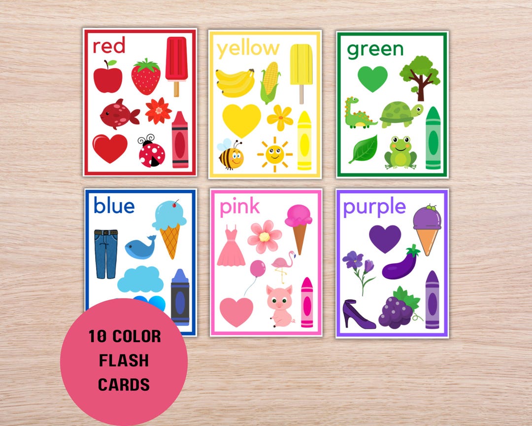 Color Flashcards, Preschool Flashcards, Printable Color Cards, Learning ...