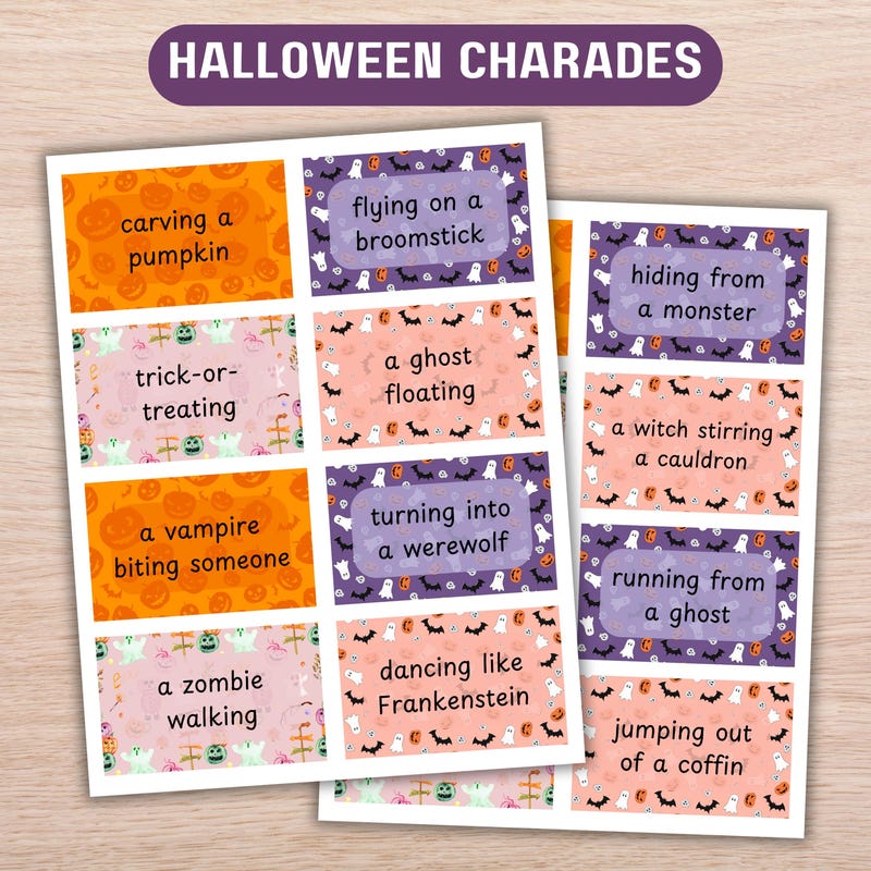 Halloween Charades Games - Etsy