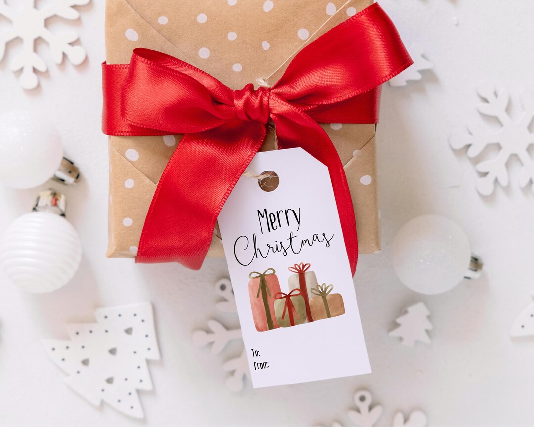Boho Christmas Gift Tags, Printable Christmas Gift Tags, Christmas ...