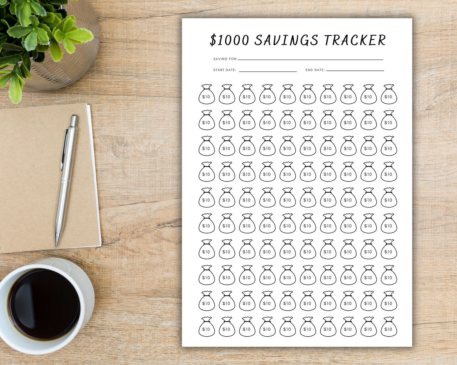 1000 Dollar Savings Challenge, Money Savings Challenge, Saving Tracker ...