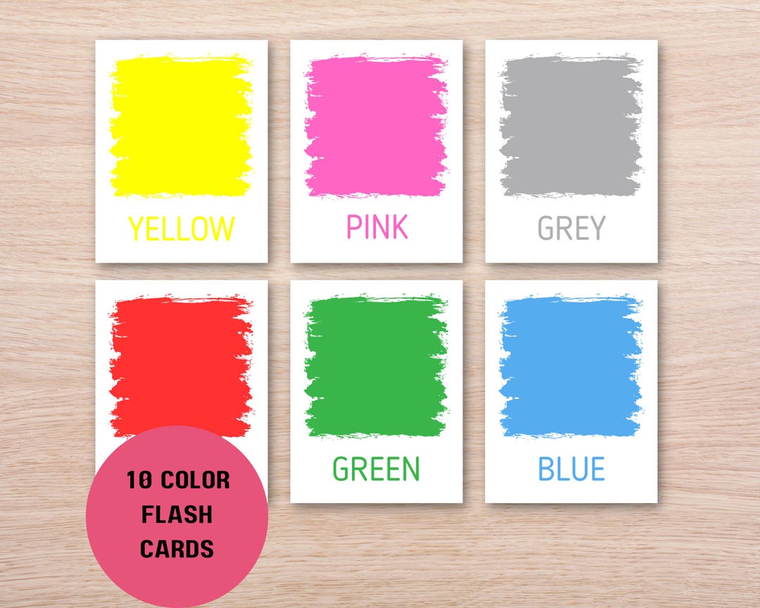 Color Flashcards, Minimalist Preschool Flashcards, Printable Color ...