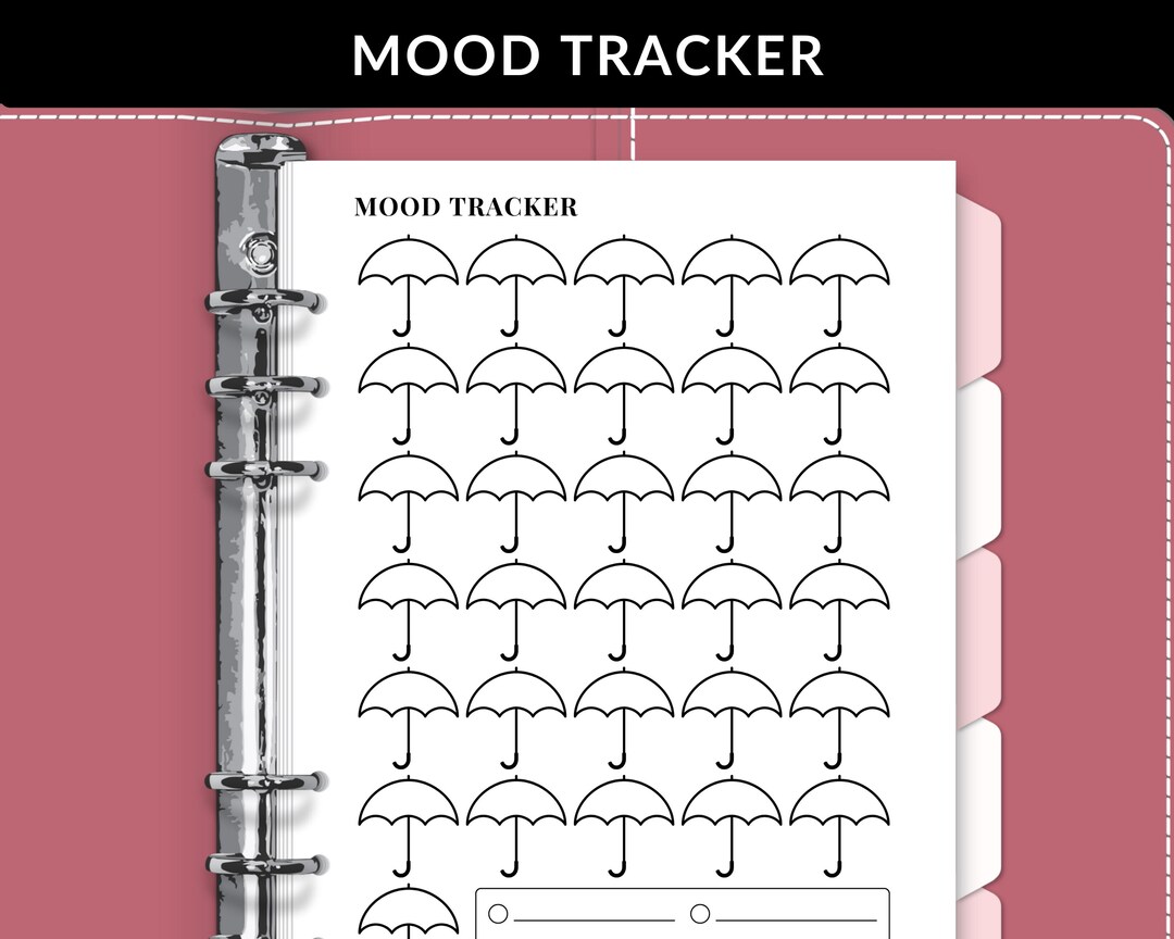 Umbrella Mood Tracker, Spring Theme Mood Tracker, Printable A5 Journal ...