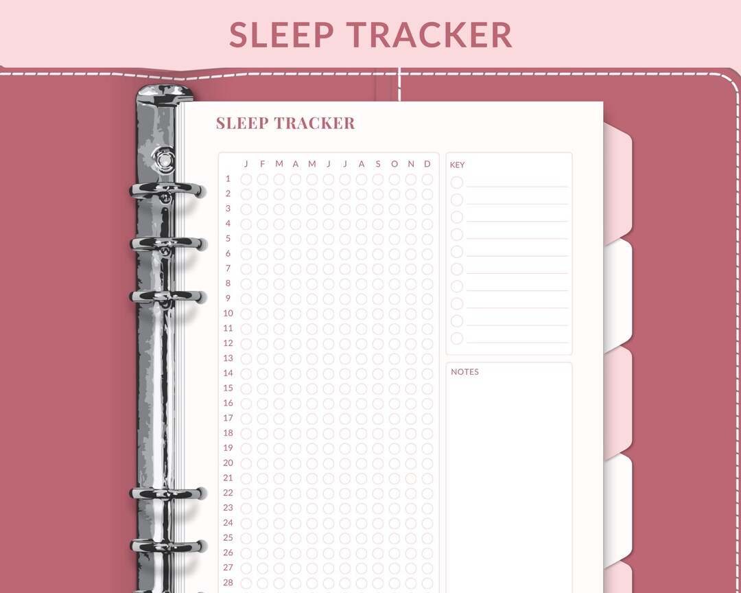 Yearly Sleep Tracker Printable, A5 Journal Page, Sleep Log, Sleep ...