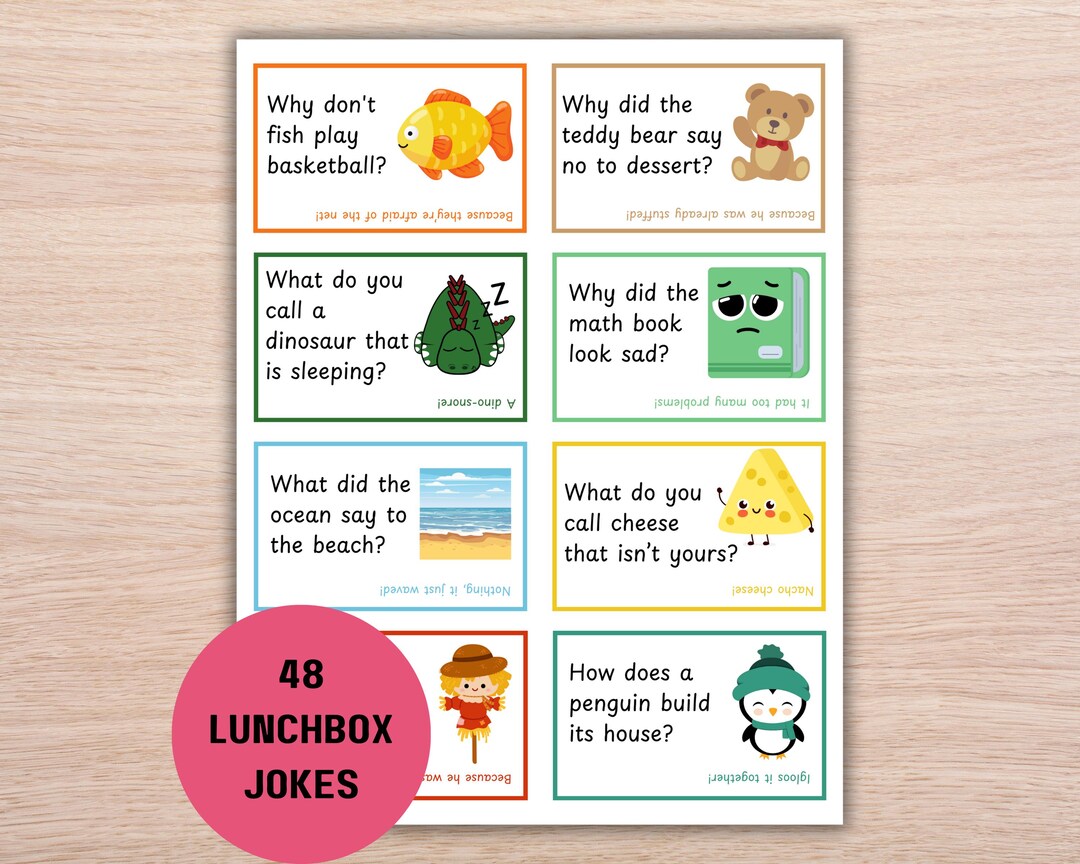 Lunchbox Jokes, Printable Lunchbox Notes, Lunchbox Jokes for Kids ...