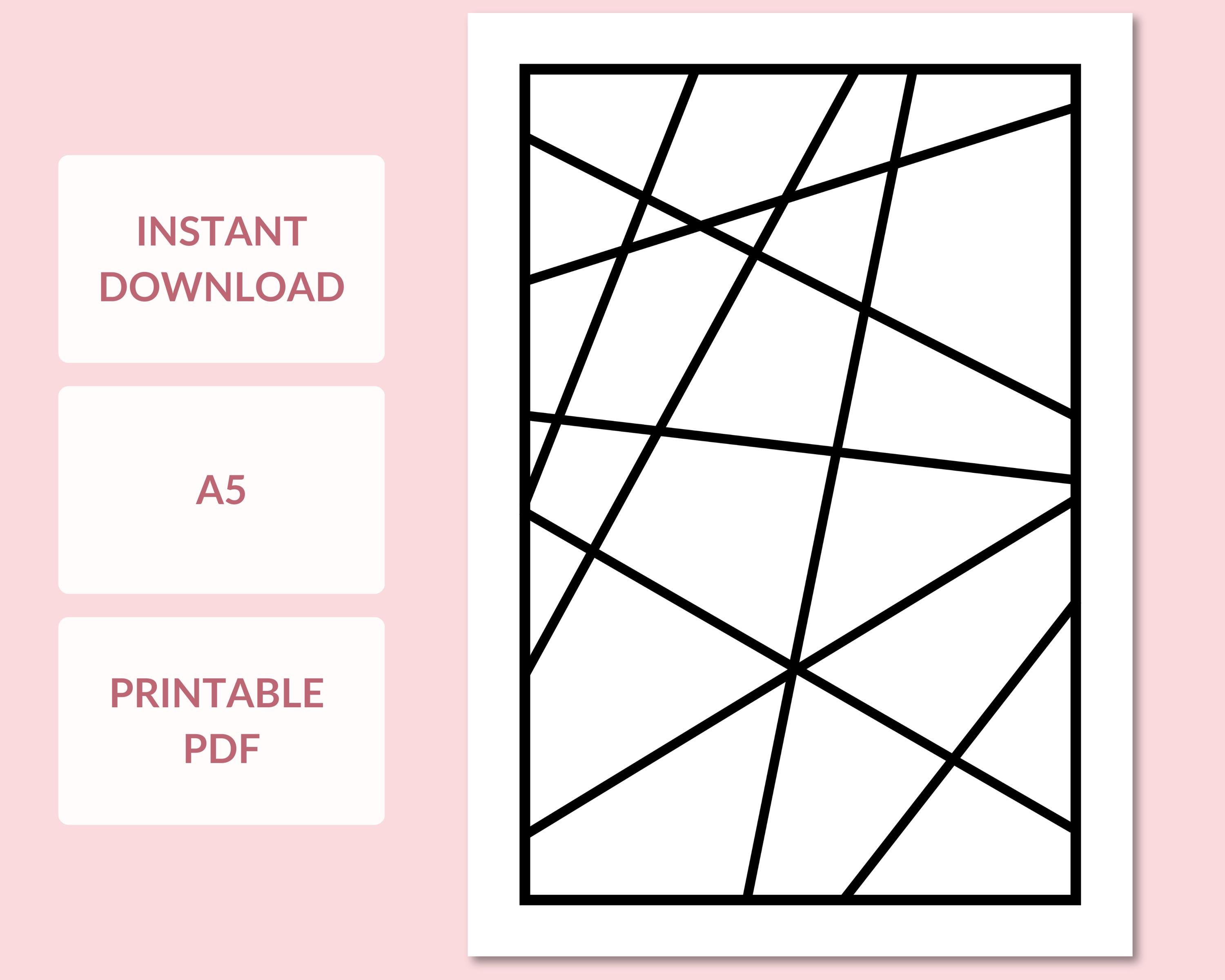 Abstract Line Art Coloring Page, Relaxing Printable (PDF Pattern) - Etsy