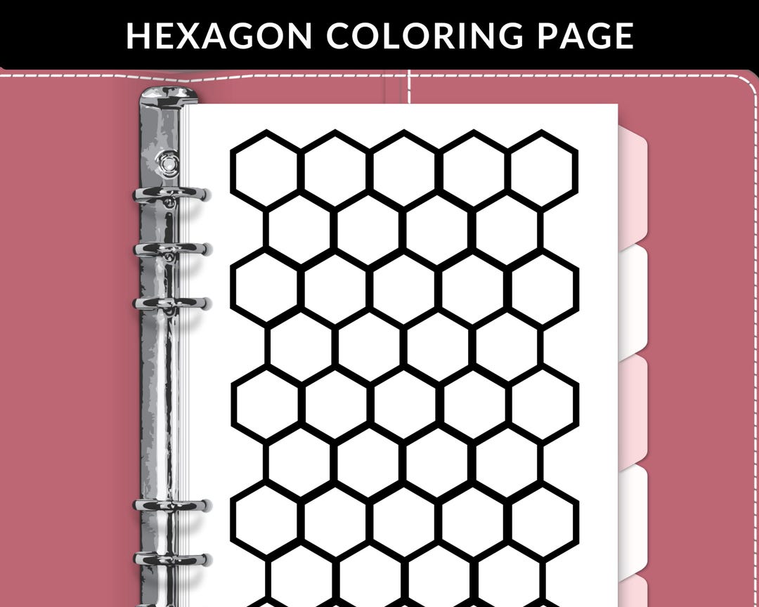 Hexagon Pattern Coloring Page, Simple Printable (digital Download) - Etsy
