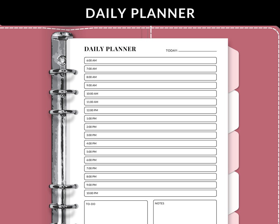 Daily Planner for A5 Journal, Printable Daily Organizer for A5 Planner ...