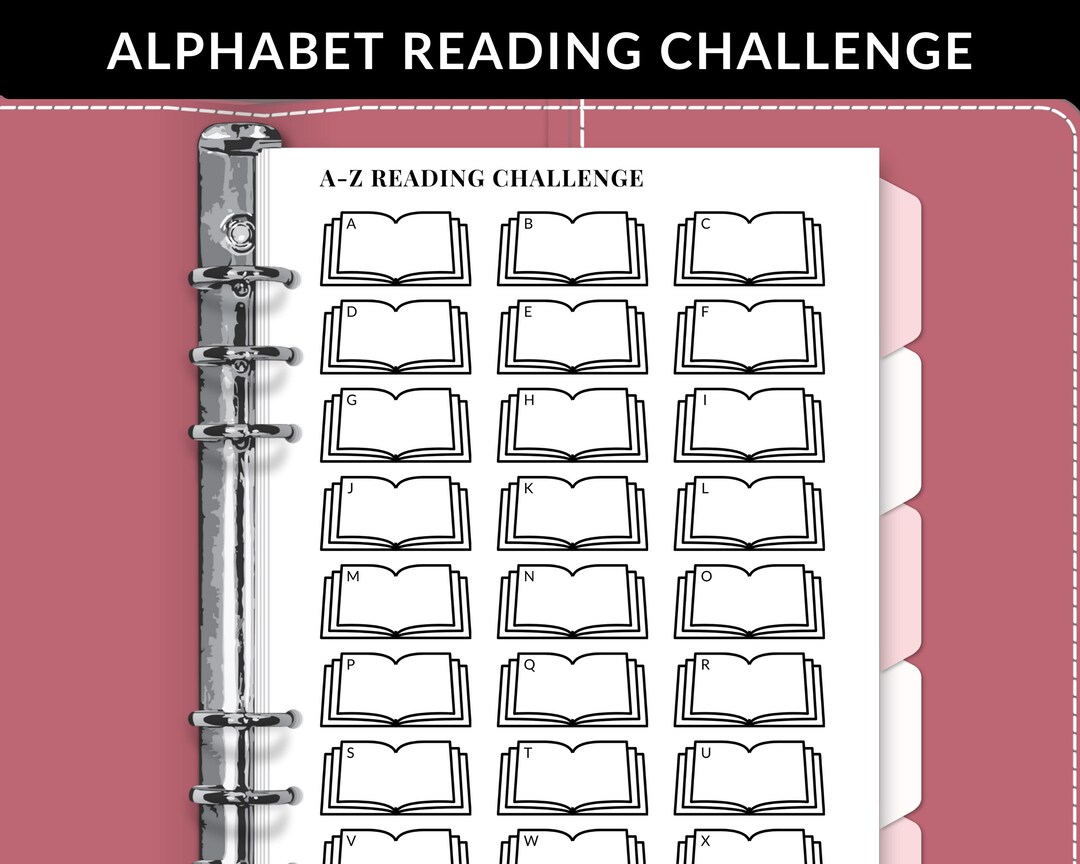 Alphabet Reading Challenge, Printable Reading Log, Reading Journal, A-Z ...