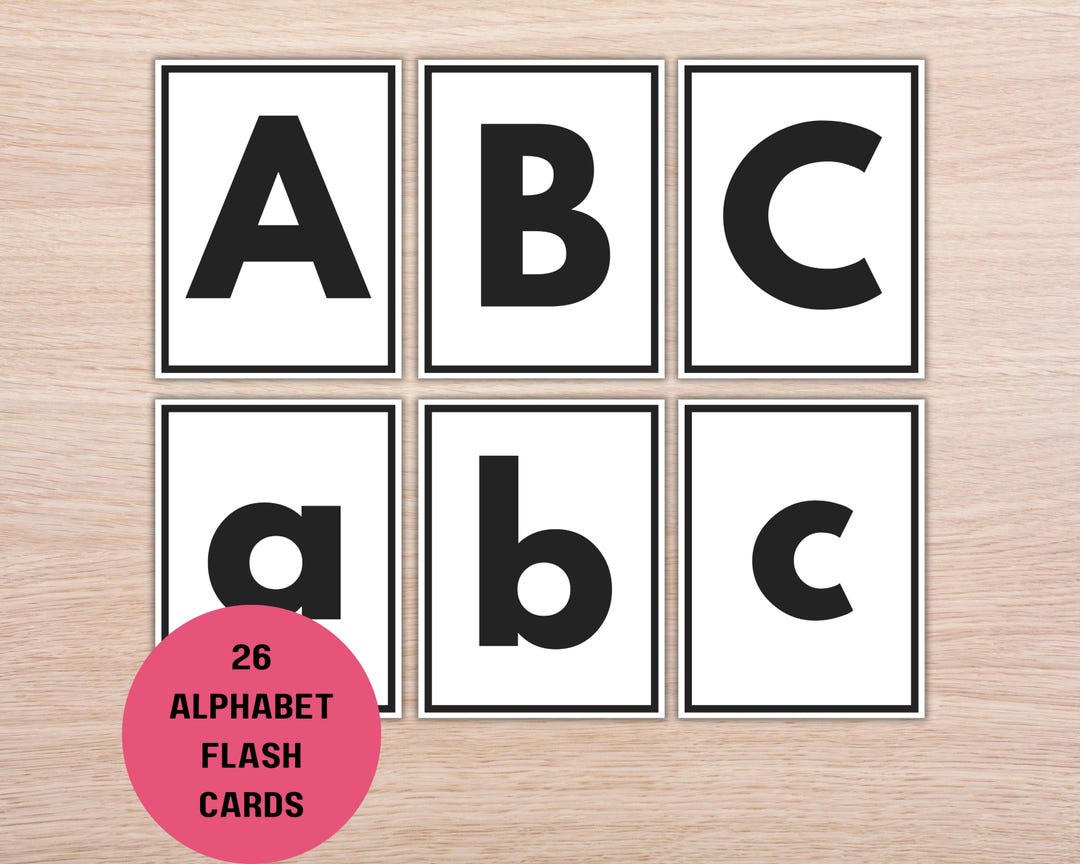 ABC Flashcards Minimalist, Alphabet Flashcards, Educational Cards ...
