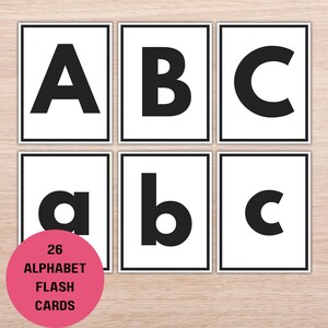 ABC Flashcards Minimalist, Alphabet Flashcards, Educational Cards ...