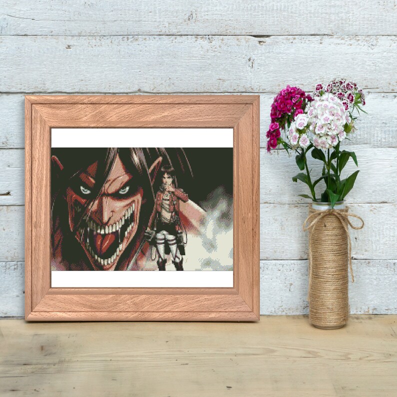 ATTACK ON TITAN Cross Stitch Pattern Anime Cross Stitch | Etsy UK