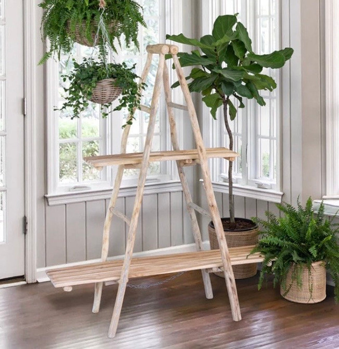 Handmade Natural Ladder Display Shelf - Etsy