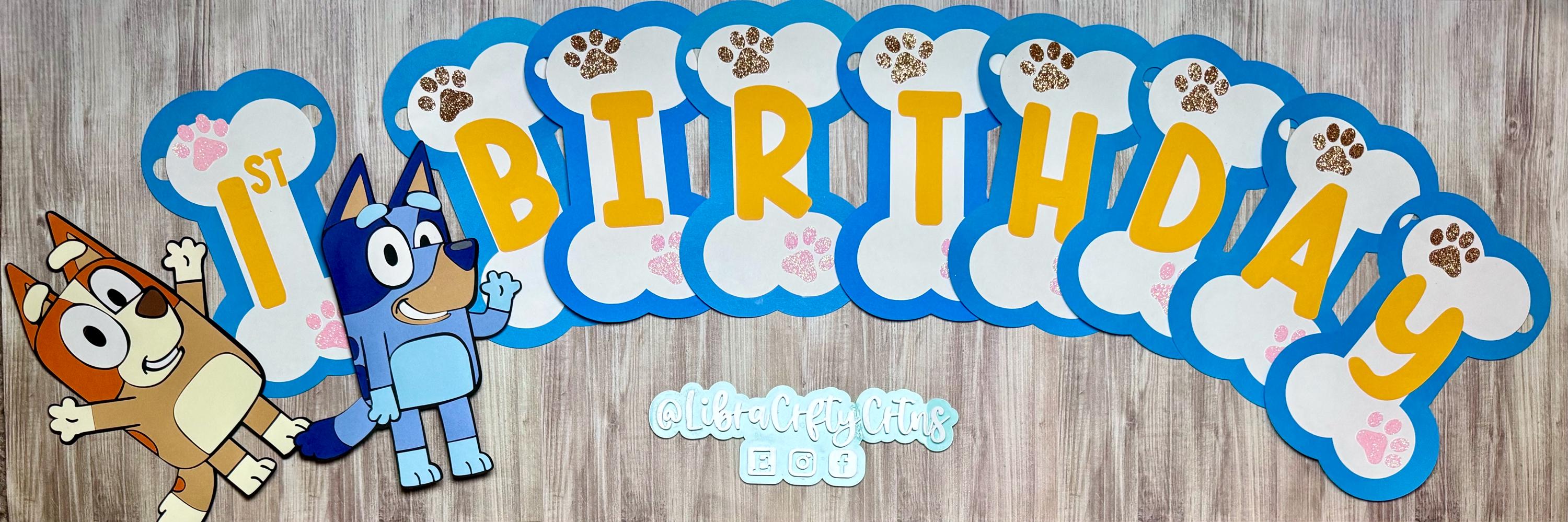 Bluey & Bingo Themed Banner| Birthday Banner | Personalized Banner ...