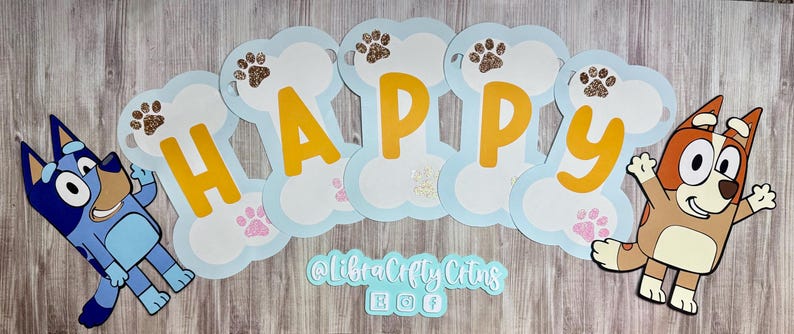 Bluey & Bingo Themed Banner| Birthday Banner | Personalized Banner ...