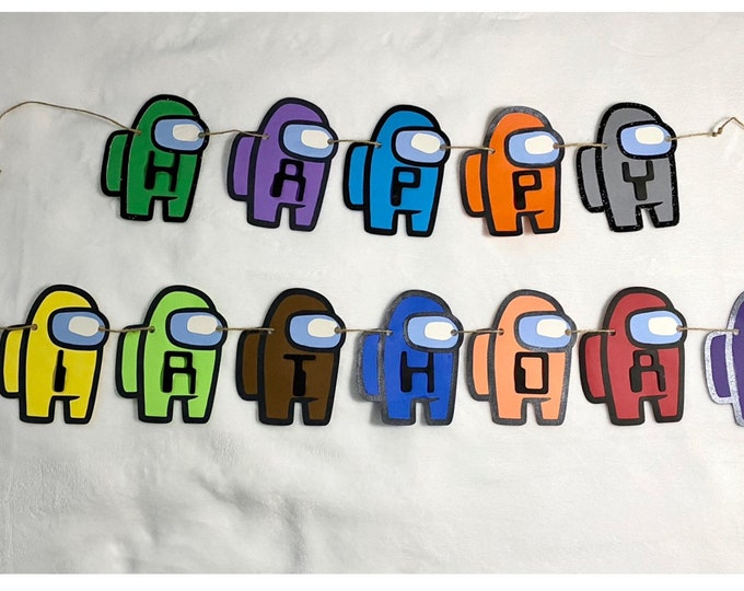 Among Us Birthday Banner | Birthday Banner | Personalized Banner ...