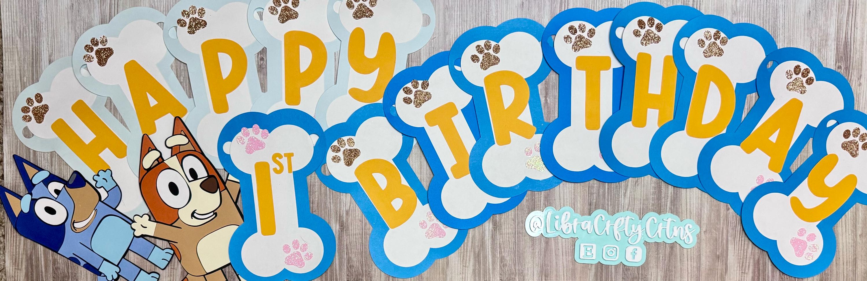 Bluey & Bingo Themed Banner| Birthday Banner | Personalized Banner ...
