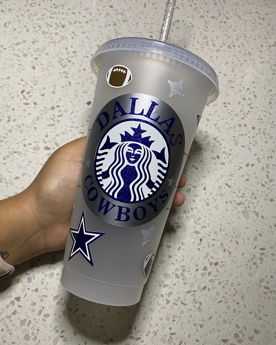 Dallas Cowboys Cold Cup | Cowboys Venti Cup| Reusable Cold Cup | 24 Oz ...