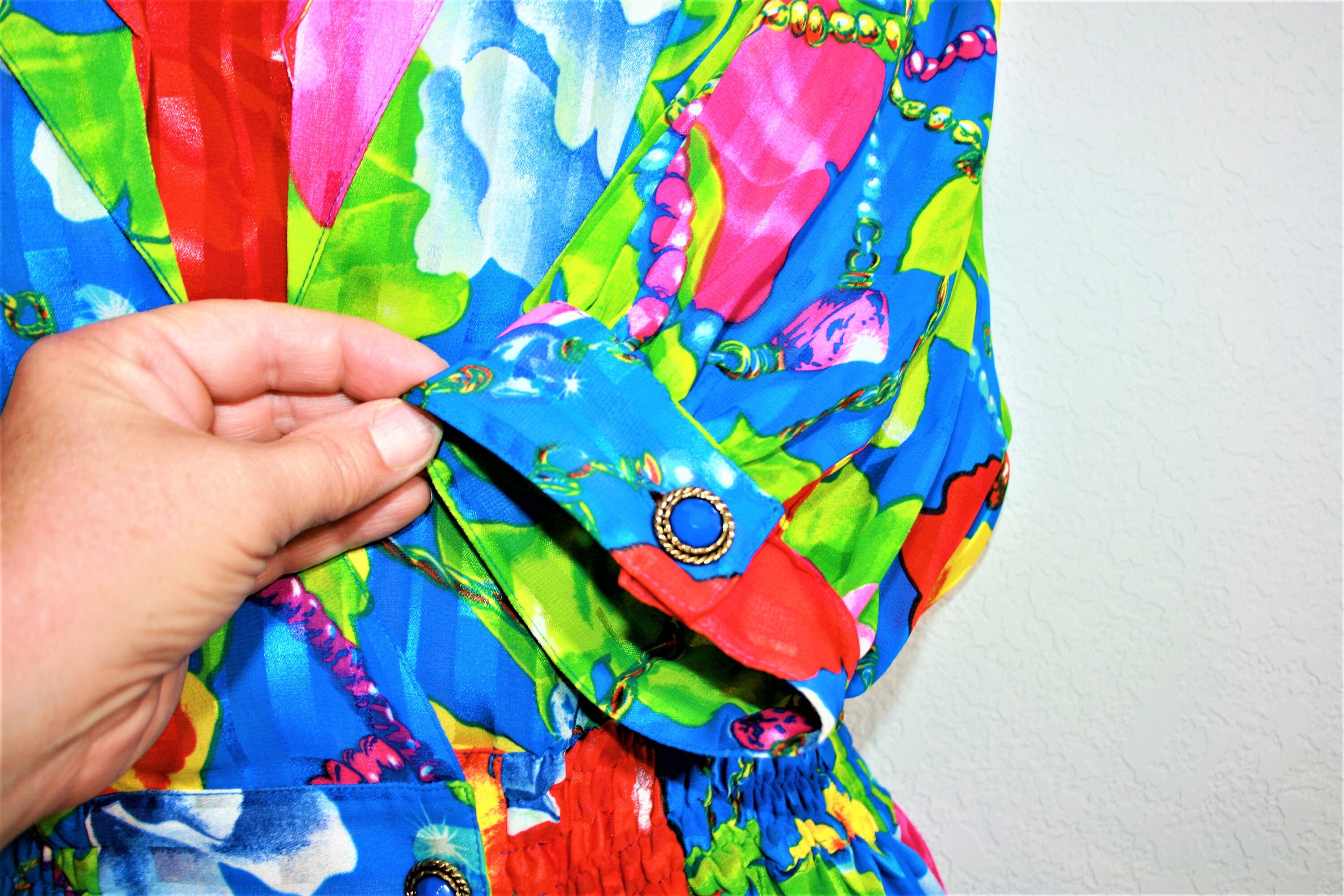 RARE! Vintage Kanga Collection by Dale Tryon 80s Floral Pleated 3 Piece ...