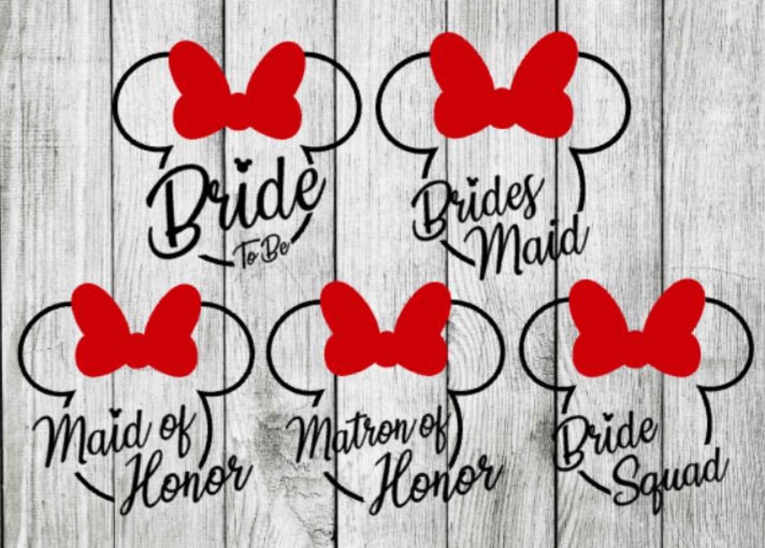 SVG Minnie Bride and Bride Squad, SVG and PNG, Cut File, Wedding, Bride ...