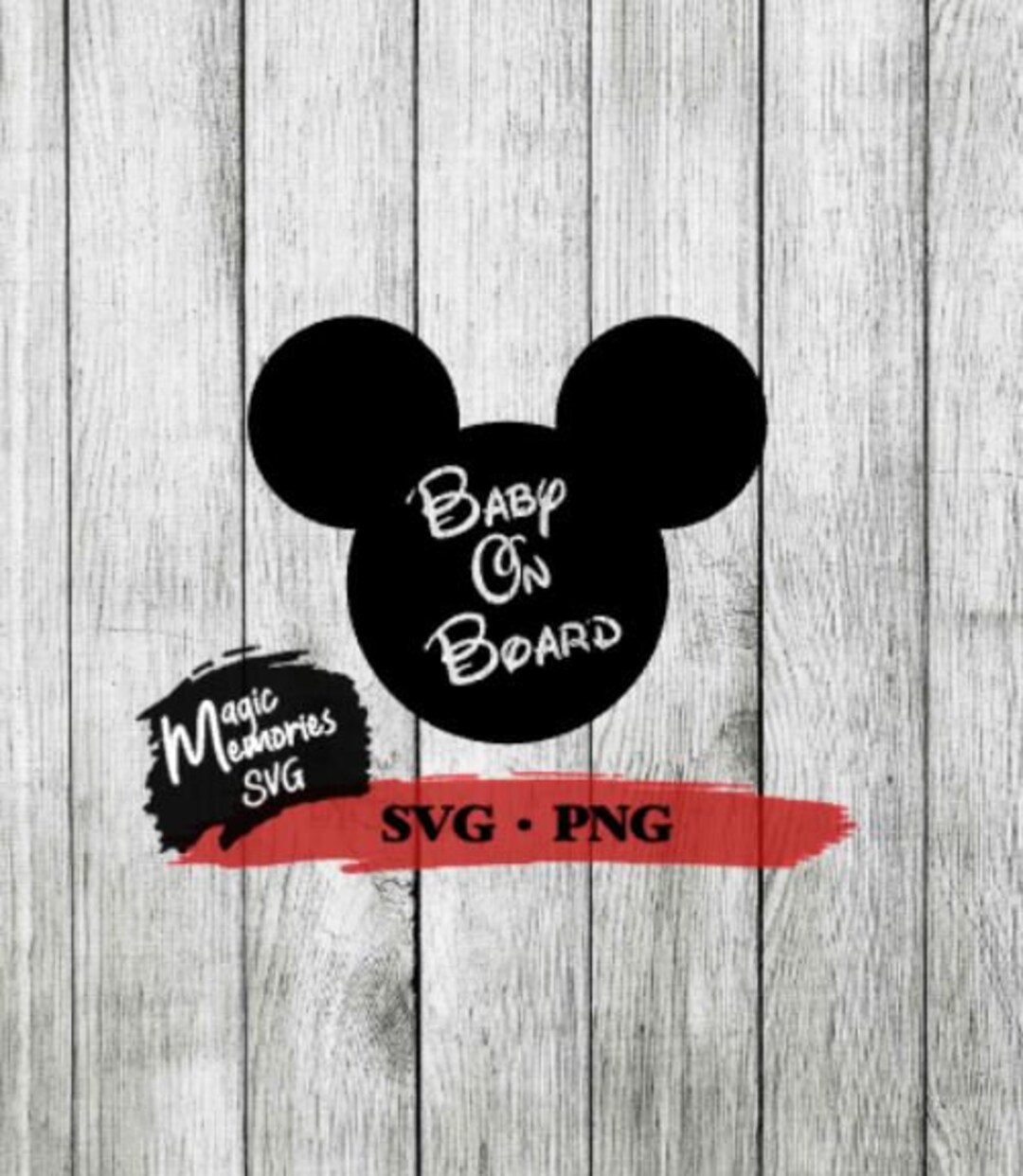 Mickey Baby on Board Digital Download SVG, PNG and DXF Cut File, Minnie ...