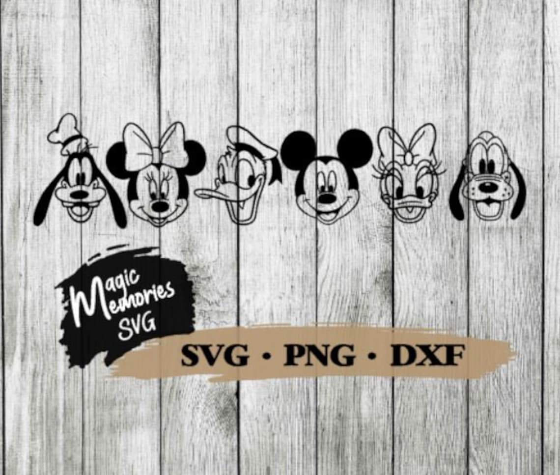 SVG. Mickey Characters Digital Download PNG DXF Cut File - Etsy