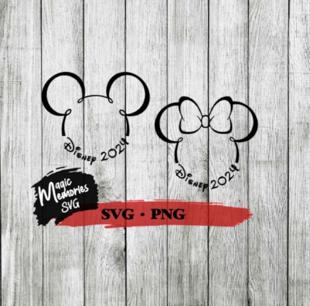 SVG, PNG, Mickey and Minnie 2024 Digital Download, Cut File, Minnie ...