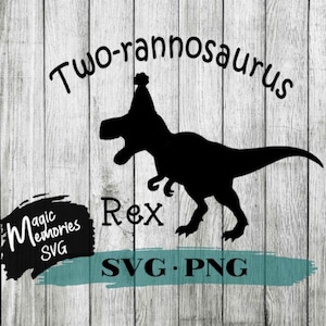Two-rannosauras Rex Digital Download SVG and PNG, Cut File, Dinosaur ...