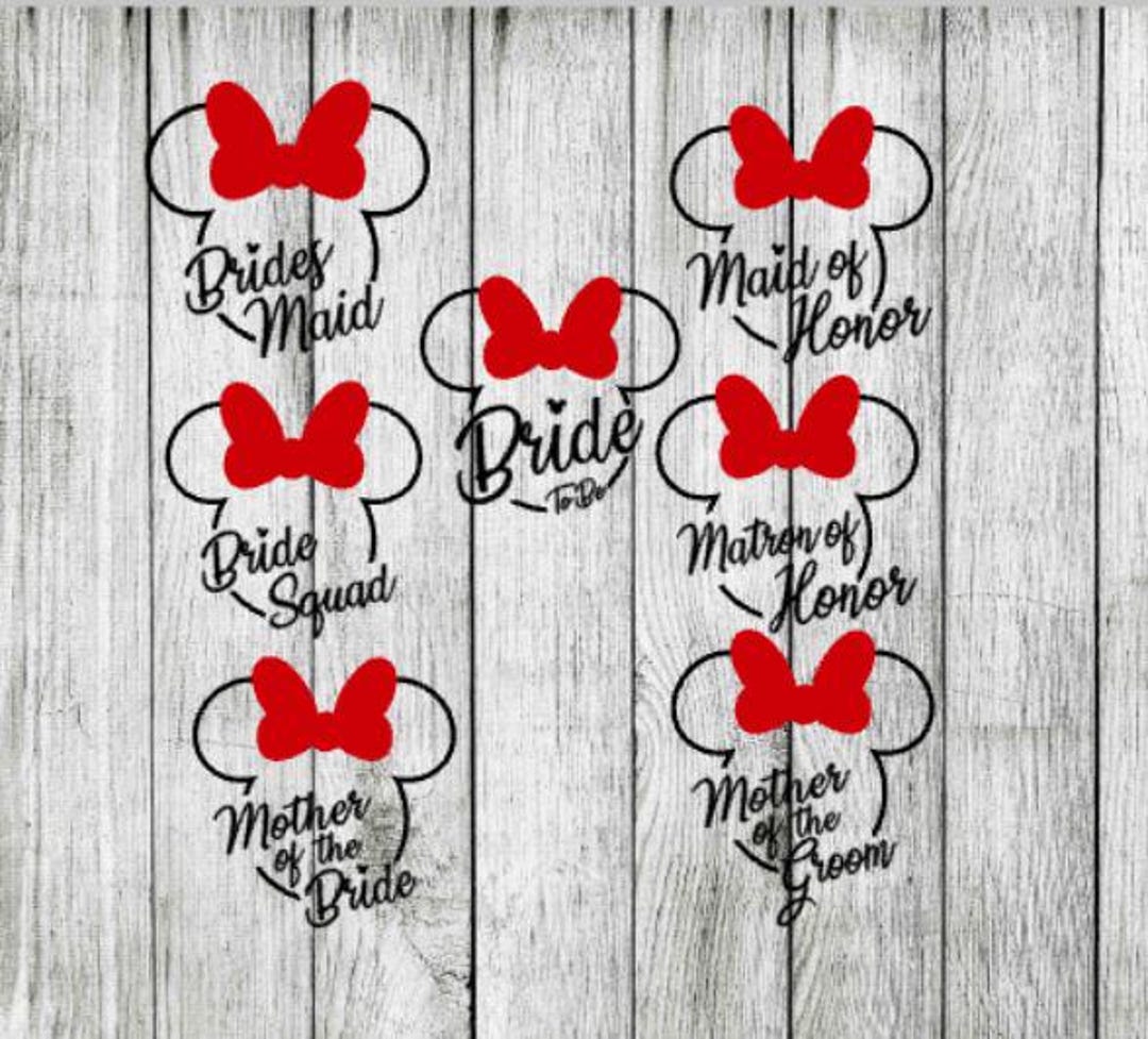 SVG Minnie Bride and Bride Squad, SVG and PNG, Cut File, Wedding, Bride ...